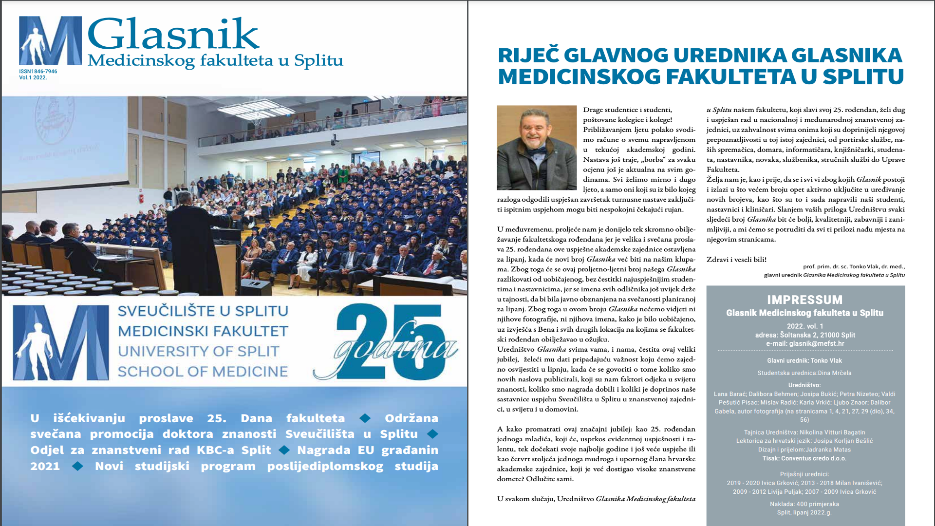 MEFST - Medicinski fakultet Split - Novi broj Glasnika Medicinskog fakulteta Sveučilišta u Splitu