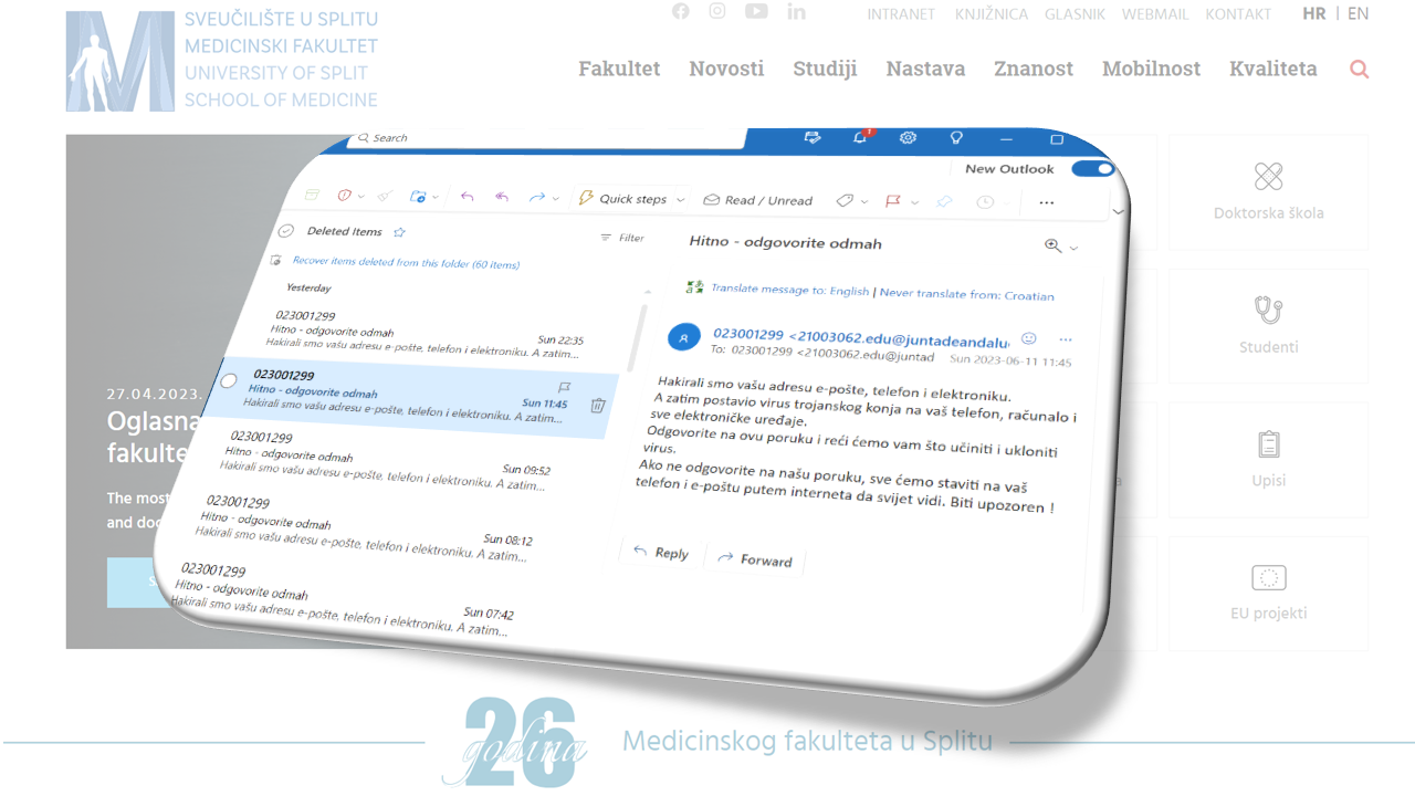 MEFST - Medicinski fakultet Split - VAŽNO - Nova zlonamjerna phishing ...